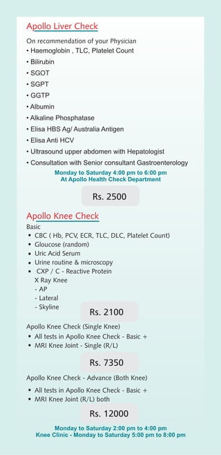 Apollo delhi health check | PDF