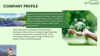 Apollo Green Energy Unlisted Shares By Altius Investech | PDF