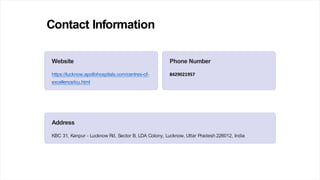 Apollomedics Hospital - Best NICU Facility Hospital in Lucknow | PDF