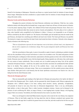 APOLLONIANISM AND DIONYSIANISM A CRITICAL ANALYSIS | PDF
