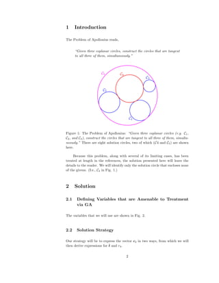A Solution to the Problem of Apollonius Using Vector Dot Products | PDF
