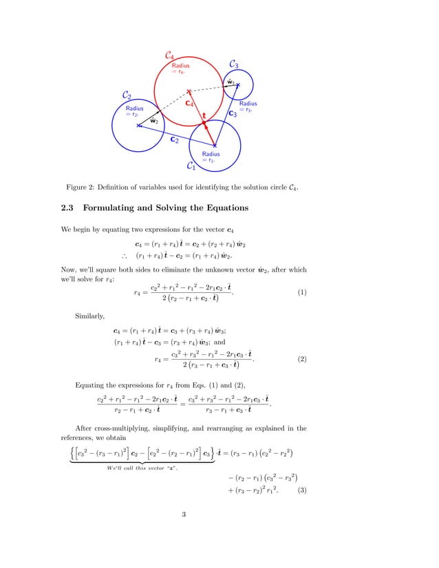 A Solution to the Problem of Apollonius Using Vector Dot Products | PDF