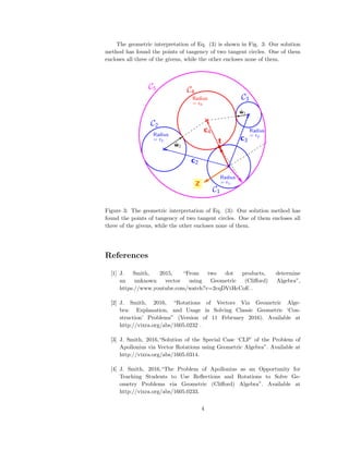A Solution to the Problem of Apollonius Using Vector Dot Products | PDF
