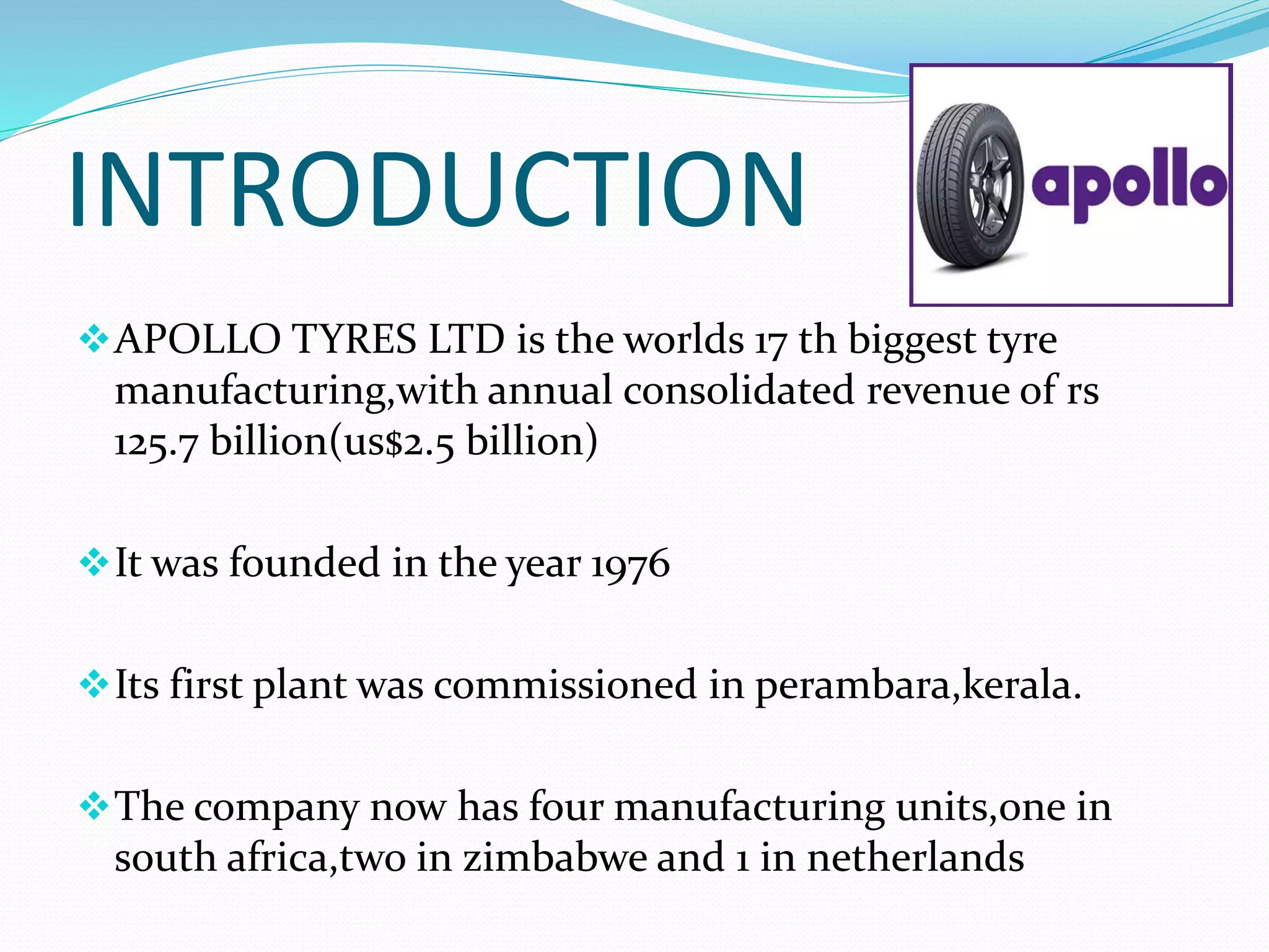 Apollo tyres | PPTX