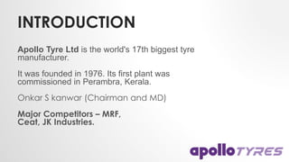 Case study on Apollo tyres ltd | PPTX