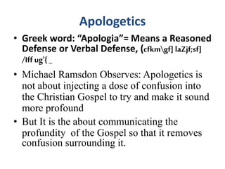 Apologetics | PPTX | Christianity | Religion & Spirituality