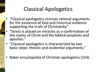 Apologetics 1 Lesson 2 Apologetic Approaches | PPTX