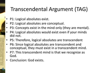 Apologetics 1 Lesson 7 Classic Theist Arguments | PPTX