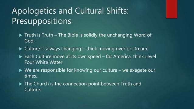 Apologetics and Culture Shifts | PPT