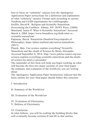 APOLOGETICS APPLICATION PAPER – PART 1 SUBMISSION FORMMake sur.docx ...