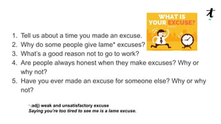 Apologies & Excuses in english for EFL or ESL | PPT