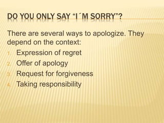 Apologizing in english (1) | PPTX