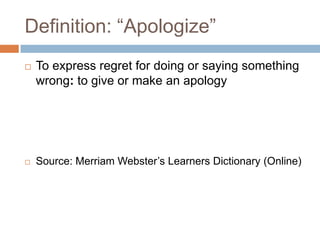 Apologizing interrupting excusing | PPT