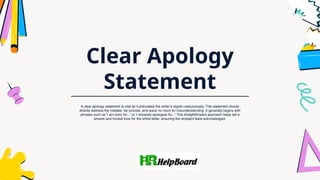 Apology Email, Professional Apology Letter | PPTX