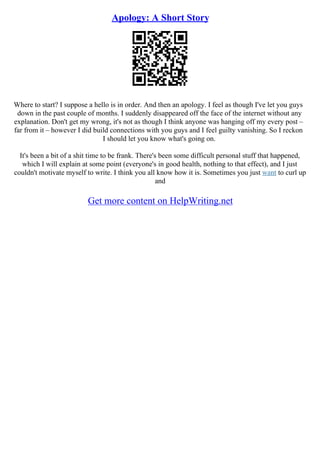 Apology Essay | PDF