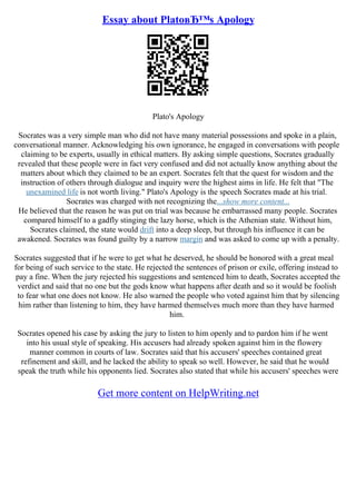 Apology Essay | PDF