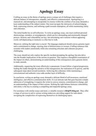 Apology Essay | PDF