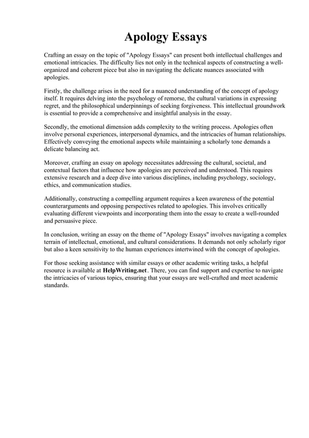 Apology Essays | PDF