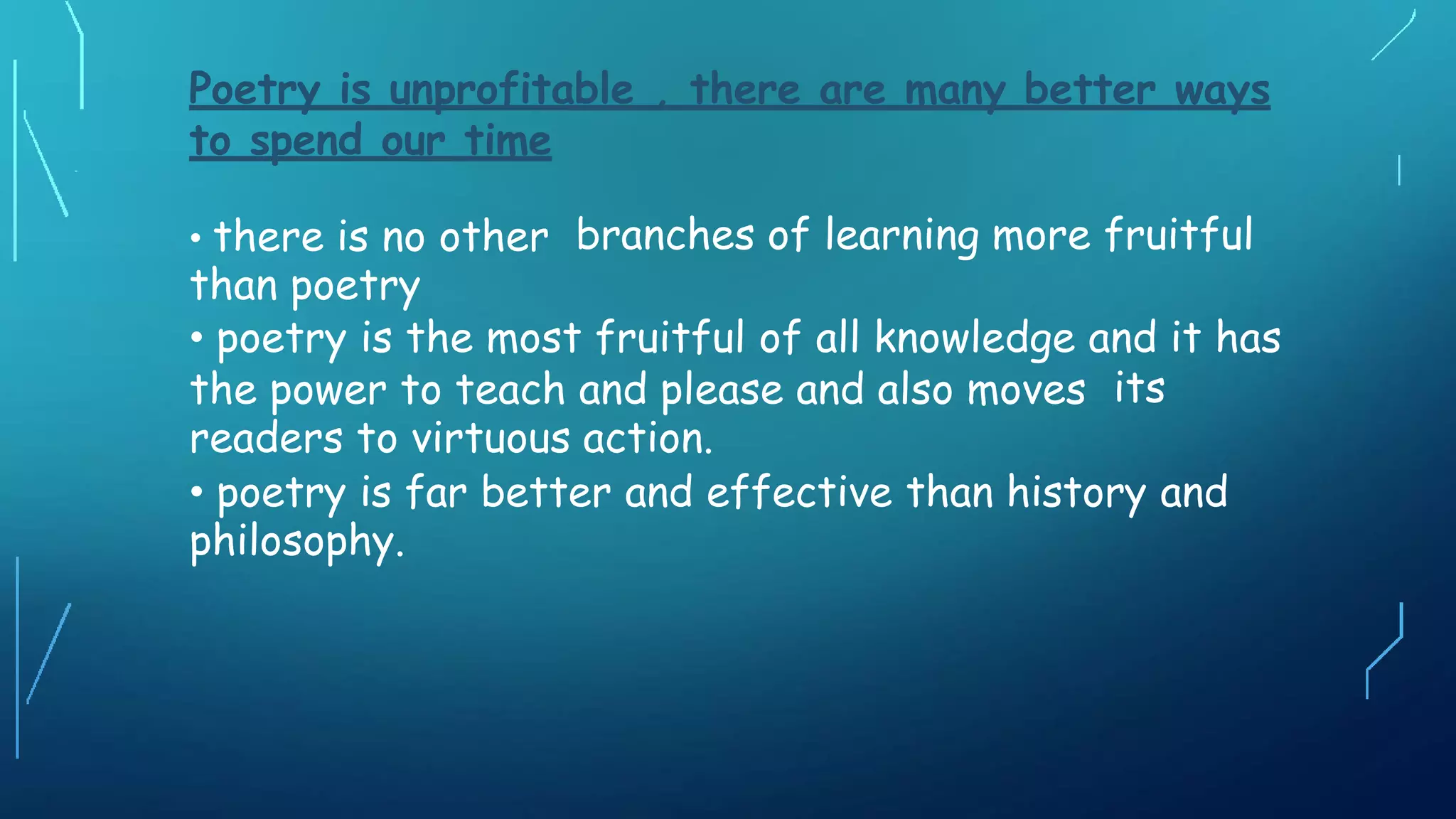 Apology for poetry (sir philip sidney) | PPTX