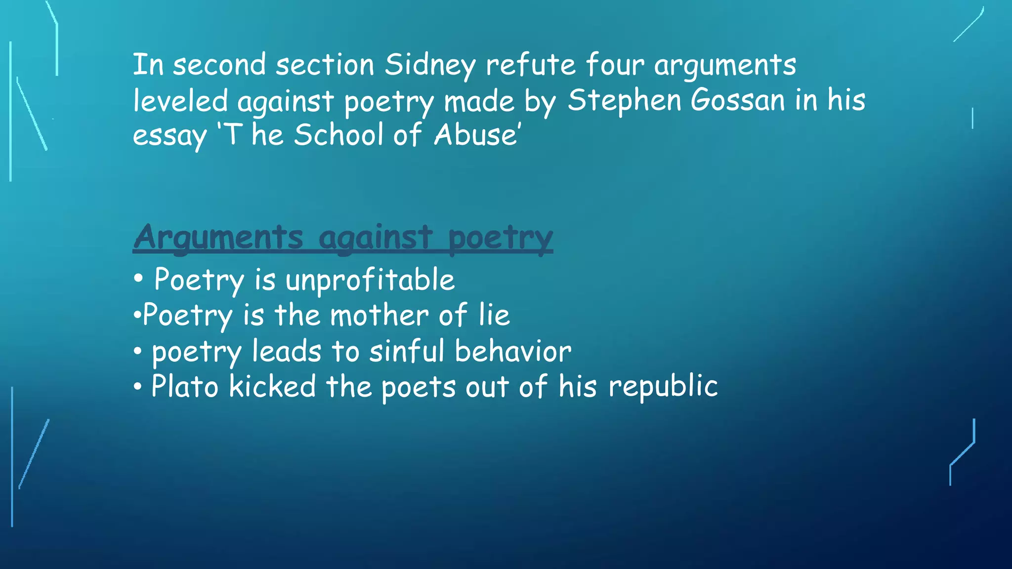Apology for poetry (sir philip sidney) | PPTX