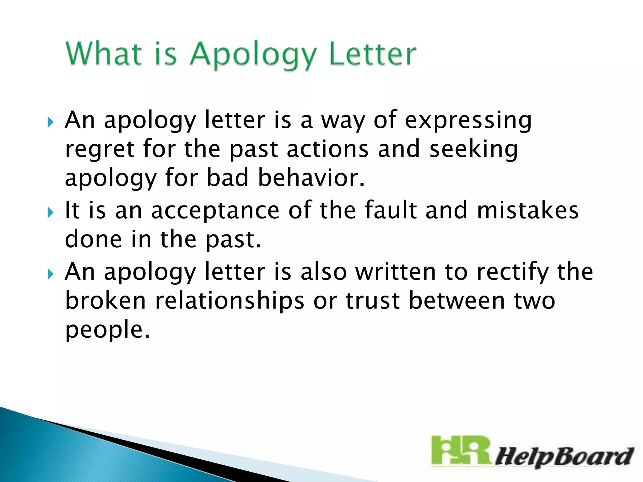 Apology Letter | PPTX