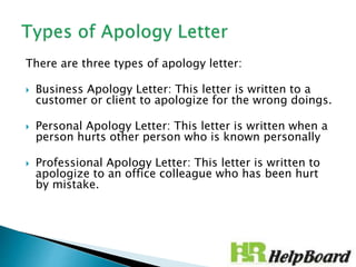 Apology Letter | PPTX