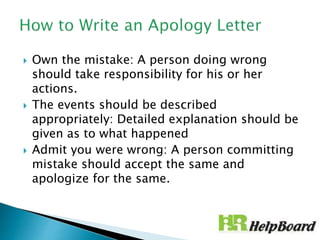 Apology Letter | PPTX