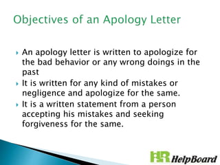 Official Apology Letter For Behavior