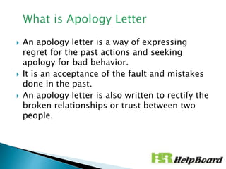Official Apology Letter For Behavior