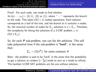 SMART Seminar Series: "A polynomial algorithm to solve hard np 3 cnf-sat problems" | PDF