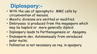 Apomixis in flowering plants | PPT