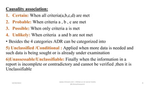 Scales Used For Causality Assessment | PPTX | Substance Abuse | Diseases and Conditions