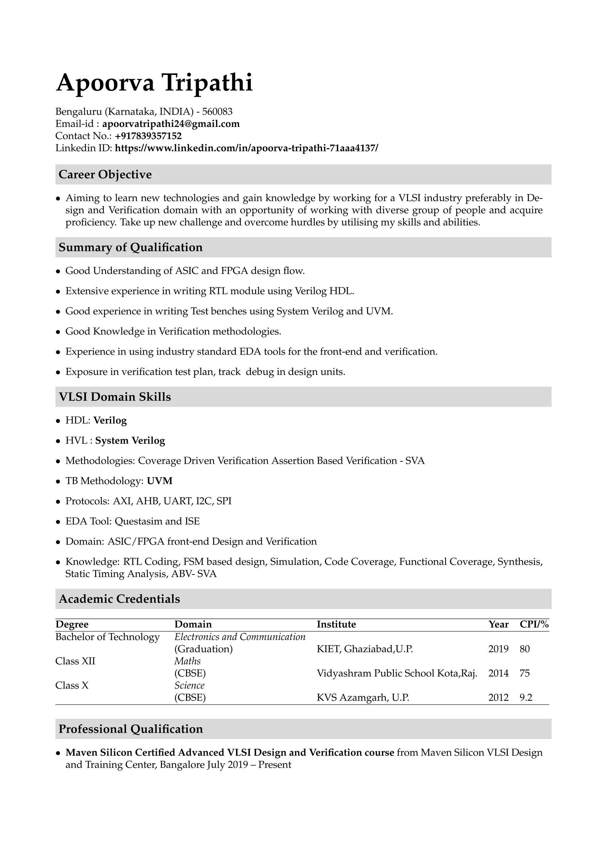 Apoorva tripathi vlsi_graduate | PDF
