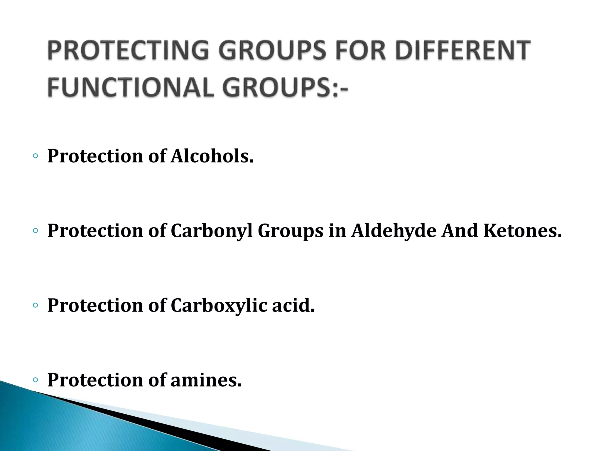 Protecting Groups In Organic Synthesis | PPTX