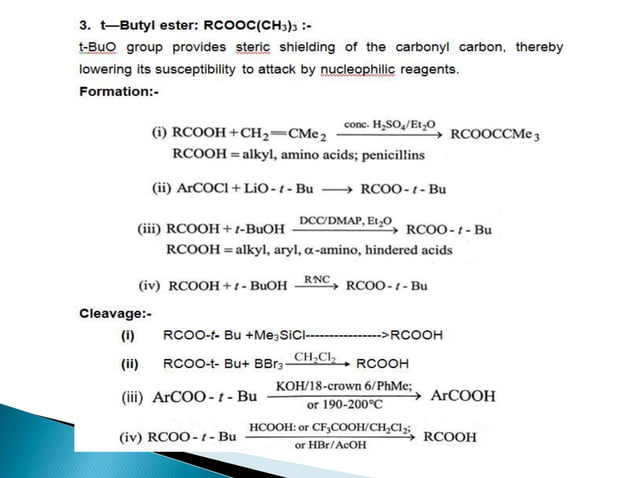 Protecting Groups In Organic Synthesis | PPTX | Chemistry | Science
