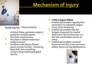 Apophyseal injuries of elbow , medial epicondyle avulsion fractures | PPT