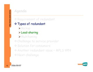 Redundant Internet service provision - customer viewpoint | PPT