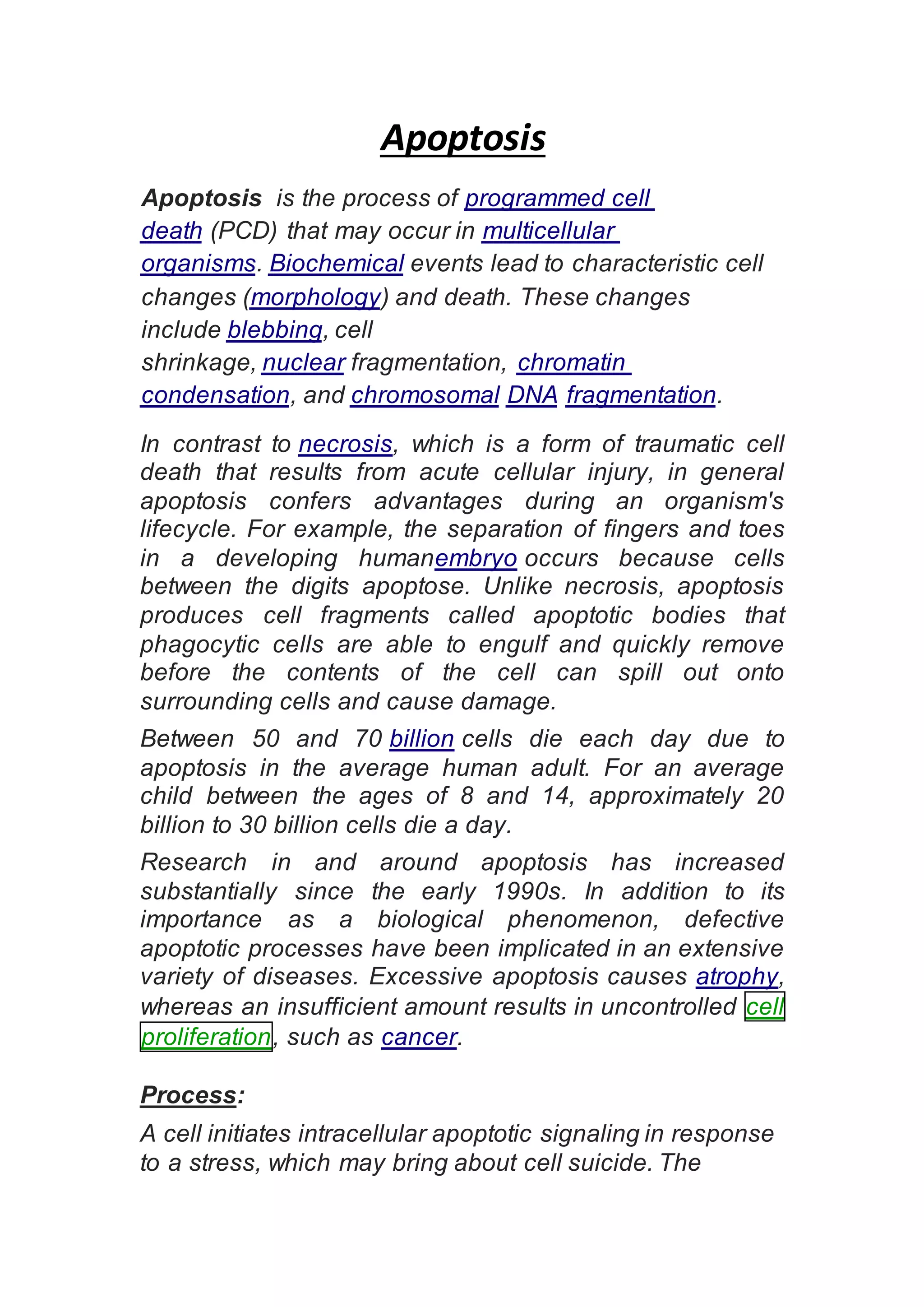 Apoptosis | DOCX | Biological Sciences | Science