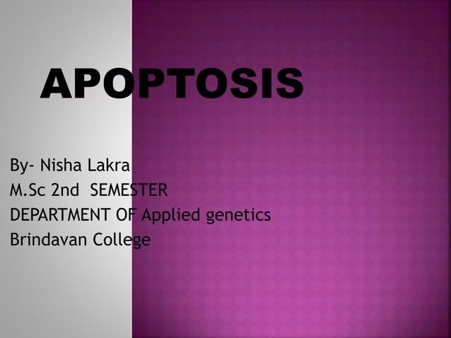 Apoptosis | PPTX | Biological Sciences | Science