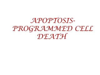 APOPTOSIS. - various mechanisms of cell death | PPT