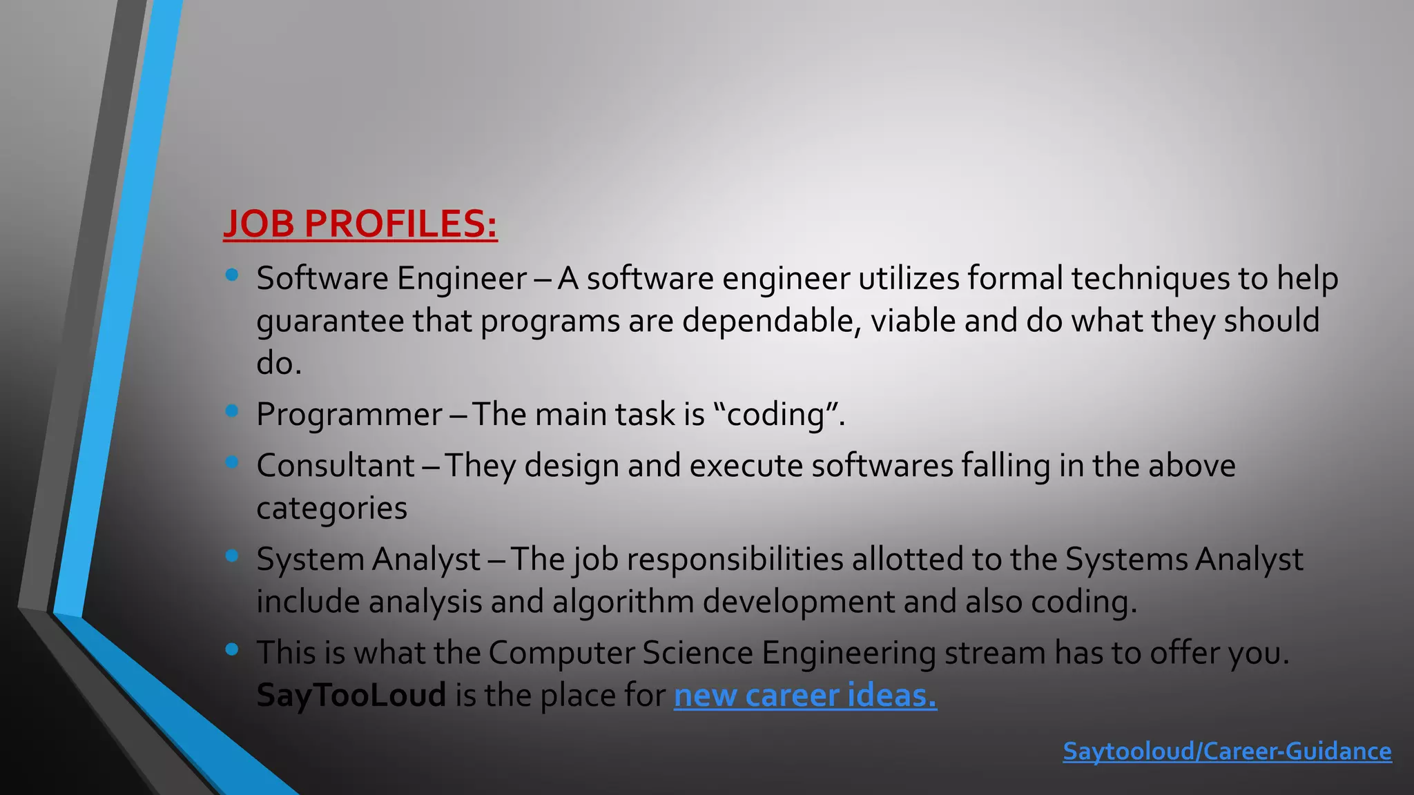 A popular career option: computer science engineering! | PPT