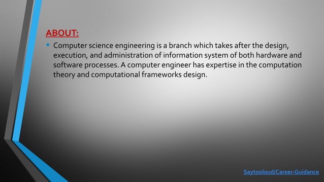 A popular career option: computer science engineering! | PPT