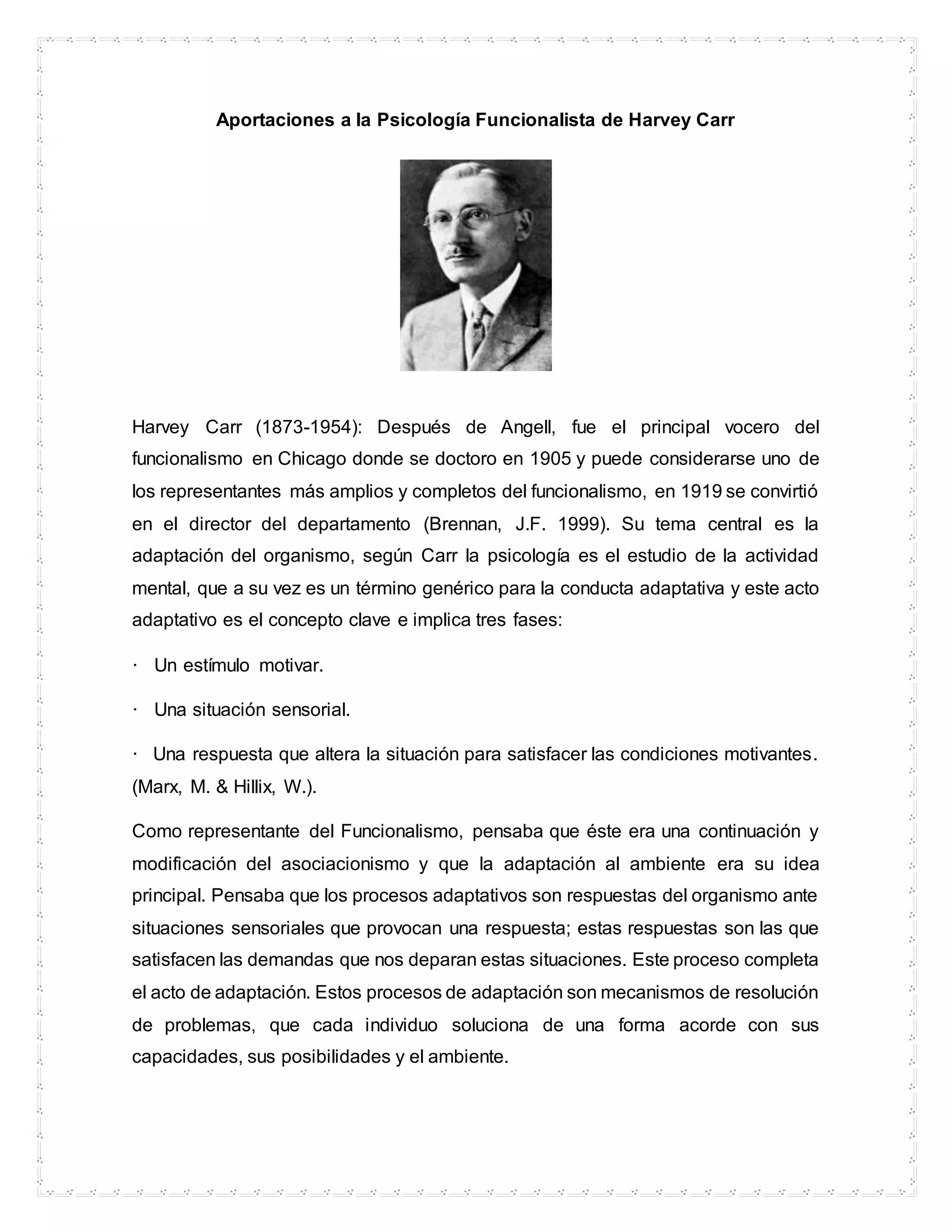 Aportaciones a la psicologia funcionalista | DOCX