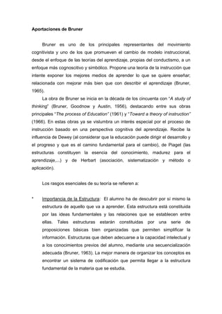 Aportaciones de bruner | PDF