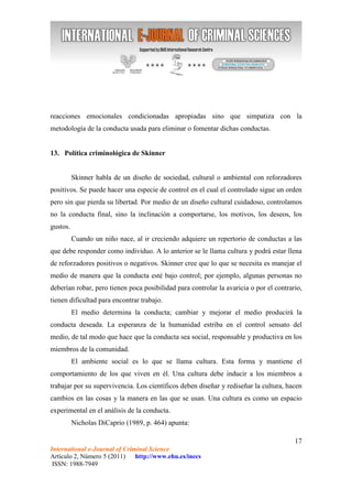 Aportaciones de Skinner a la criminologia conductual | PDF