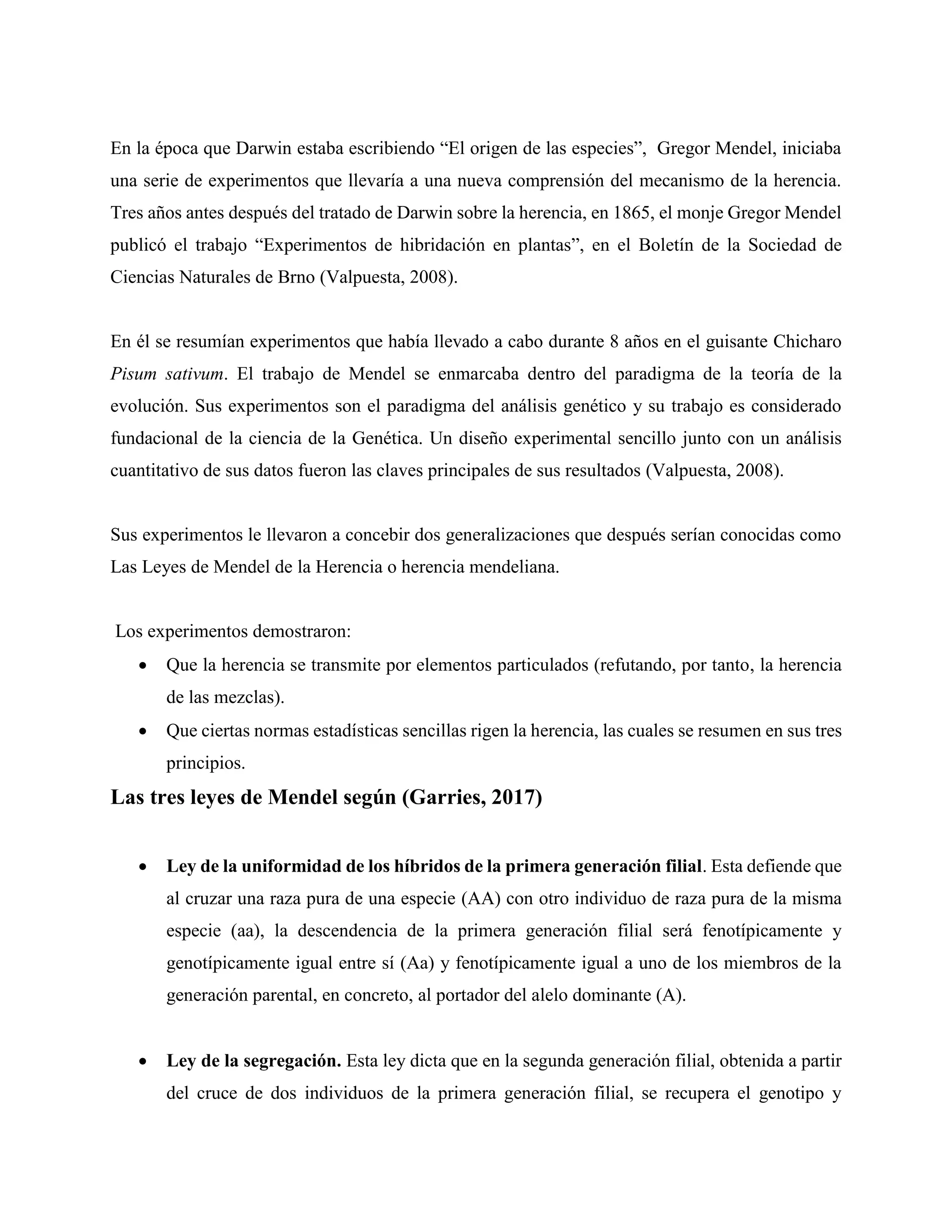 Aportes de charles darwin y gregor mendel para el desarrollo de la ...