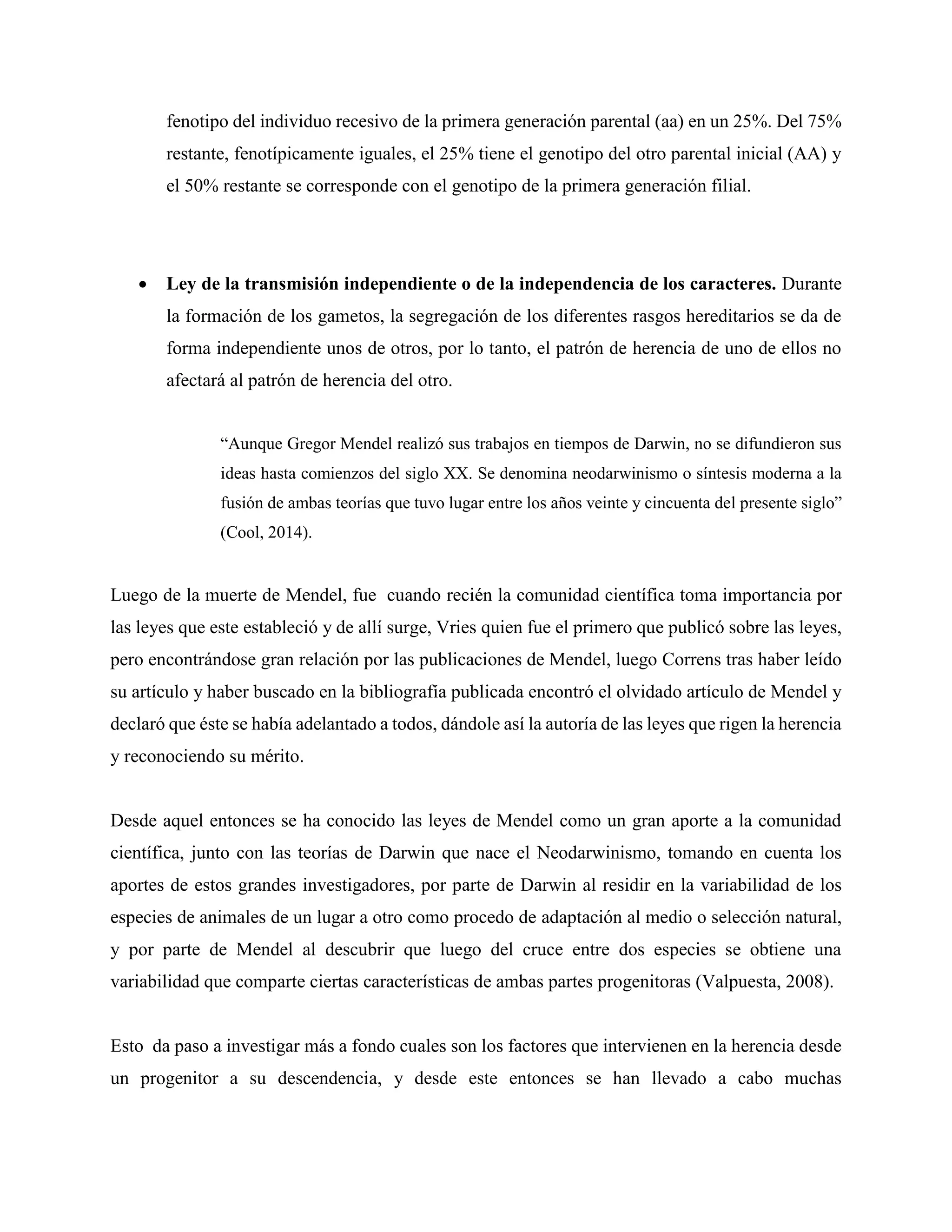 Aportes de charles darwin y gregor mendel para el desarrollo de la ...