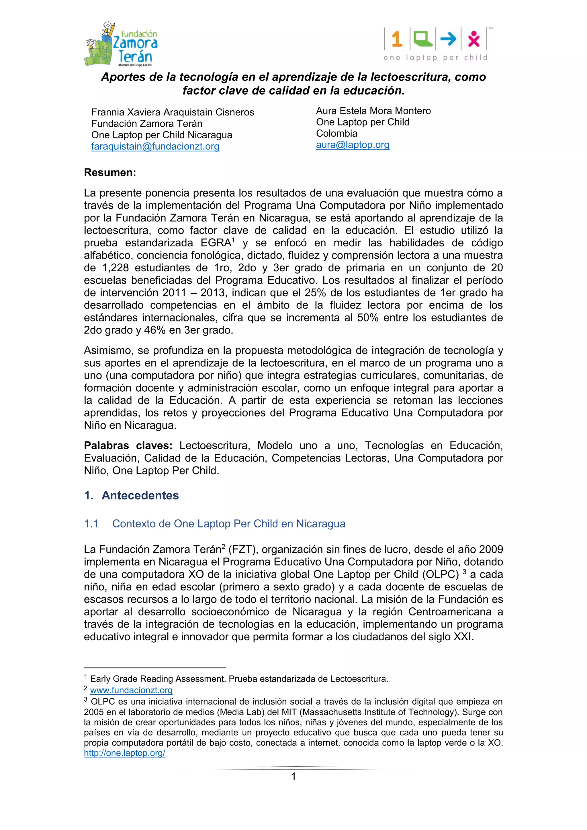 Aportes de la tecnología en el aprendizaje de la lectoescritura | PDF