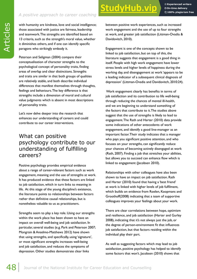 A Positive Approach To Career Coaching | PDF