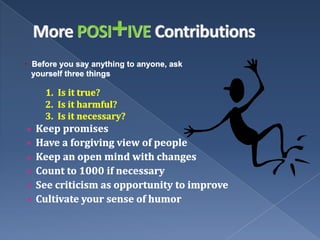 A Positive Attitude is Contagious | PPTX